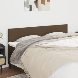 vidaXL Kopfteile 2 Stk. Dunkelbraun 90x5x78/88 cm Stoff