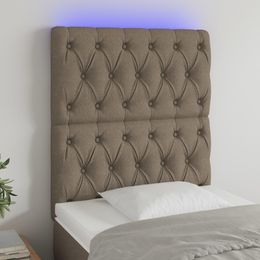 vidaXL LED Kopfteil Taupe 80x7x118/128 cm Stoff
