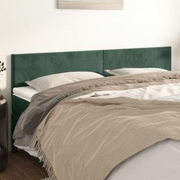 vidaXL Kopfteile 2 Stk. Dunkelgrün 90x5x78/88 cm Samt