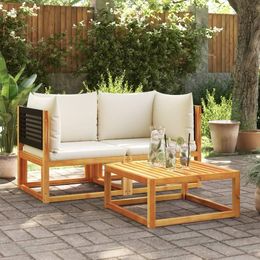vidaXL Garten-Ecksofas mit Kissen 2 Stk. Massivholz Akazie