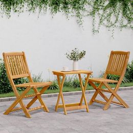 vidaXL 3-tlg. Garten-Essgruppe Klappbar Massivholz Akazie