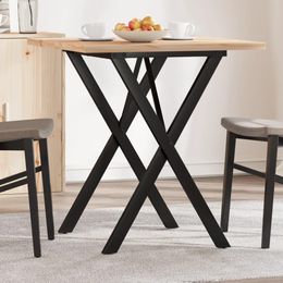 Esstisch X-Gestell 70x70x75,5cm Massivholz Kiefer und Stahl
