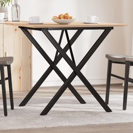 vidaXL Esstisch X-Gestell 80x80x75 cm Massivholz Kiefer und Stahl