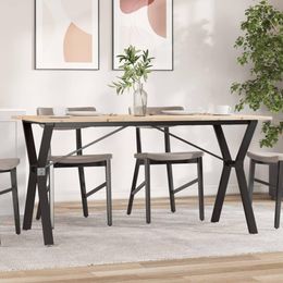 vidaXL Esstisch Y-Gestell 140x80x75 cm Massivholz Kiefer und Stahl