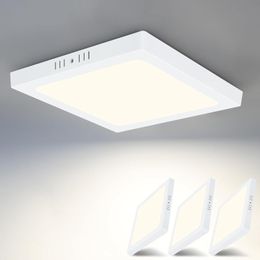 ZMH LED-Deckenleuchte Flache-3er Pack Moderne Lampe Weiß Quadratische Lampe Neutralweiß 4000 K 18 W IP44 Küche Büro Wohnzimmer Flur