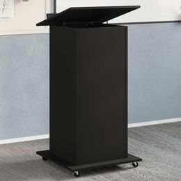 vidaXL Rednerpult mit Rollen & Schublade Schwarz 55x55x107 cm