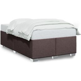 Bettgestell ohne Matratze Dunkelbraun 120x200 cm Stoff