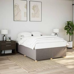 vidaXL Bettgestell ohne Matratze Taupe 160x200 cm Stoff