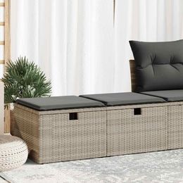 vidaXL 2-tlg. Garten-Sofagarnitur mit Kissen Hellgrau Poly Rattan