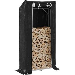 vidaXL Brennholzregal mit Regenschutz 100x40x200 cm Verzinkter Stahl