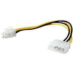 ROLINE Internes Power Kabel, 4pol. HDD / ATX12V-P4 4-polig Power, 0,15 m