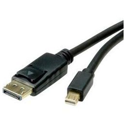 ROLINE Mini DisplayPort Kabel, v1.4, mDP - DP, ST - ST, schwarz, 1 m