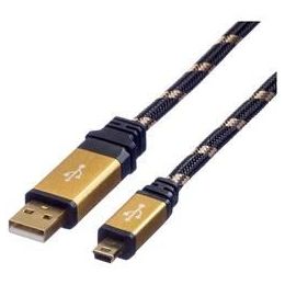 ROLINE GOLD USB 2.0 Kabel, Typ A - 5-Pin Mini, 1,8 m