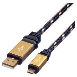 ROLINE GOLD USB 2.0 Kabel, Typ A ST - Micro B ST, 0,8 m