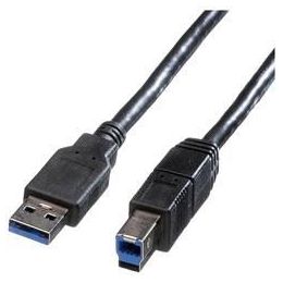 ROLINE USB 3.2 Gen 1 Kabel, Typ A-B, schwarz, 3 m