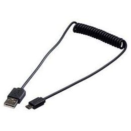 ROLINE USB 2.0 Spiralkabel, A - Micro B, ST/ST, 1 m