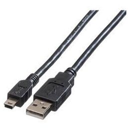 ROLINE USB 2.0 Kabel, Typ A - 5-Pin Mini, schwarz, 3 m