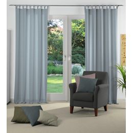 Vorhang WIRTH "Torbole" Gr. 2, blau, B:132cm H:145cm, Jacquard, Baumwolle, Polyester, Gardinen