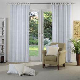 Vorhang WIRTH "Berwick" Gr. 1, blau, B:132cm H:145cm, Jacquard, Baumwolle, Polyester, Gardinen