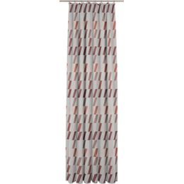 Vorhang WIRTH "Bray" Gr. 1, orange (terrakotta), B:132cm H:145cm, Jacquard, Baumwolle, Polyester, Gardinen