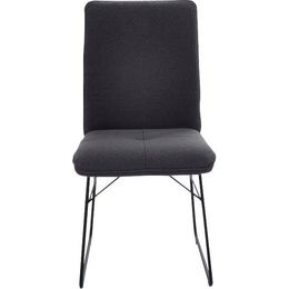 K+w Komfort & Wohnen Kufenstuhl K+W KOMFORT & WOHNEN, grau (anthrazit, schwarz), B:46cm H:91cm T:62cm, Stühle, Drahtgestell in Metall schwarz, Griff am Rücken, Steppung im Sitz