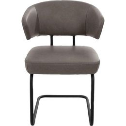 K+w Komfort & Wohnen Freischwinger K+W KOMFORT & WOHNEN "Mikkado Tube", grau (granit, schwarz), B:55cm H:79cm T:60cm, Stühle, abgerundeter Rücken, Rundrohrgestell, Abstandshalter, Sitzkomfort