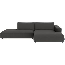 Ecksofa Musterring "Lucia", grau (anthrazit), B:330cm H:81cm T:190cm, 100% Polyester, Sofas, Ecksofa, verschiedene Farben, gro&szlig;er Longchair mit Armlehne, B330 x T190 cm