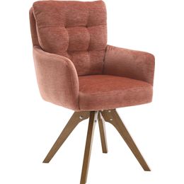 Esszimmerstuhl Home Affaire "Sant Tropez", braun (cooper, natur), B:60cm H:92cm T:67cm, Stühle