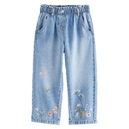 next Jeans M&auml;dchen Gr&ouml;&szlig;e 74 blue denim / dunkelgr&uuml;n / altrosa