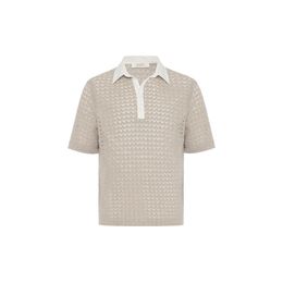 Antioch Poloshirt Herren Gr&ouml;&szlig;e L beige / wei&szlig;