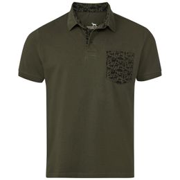 Parforce Essential Poloshirt Brusttasche Waldtiere Oliv/Schwarz (Gr&ouml;&szlig;e: M)