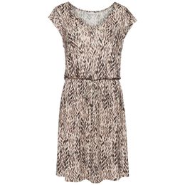 Lascana Kleid Damen Gr&ouml;&szlig;e 44 hellbeige / braun / hellbraun