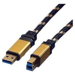 ROLINE GOLD USB 3.2 Gen 1 Kabel, Typ A-B, 0,8 m