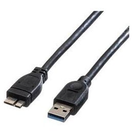 ROLINE USB 3.2 Gen 1 Kabel, A ST - Micro A ST, schwarz, 2 m