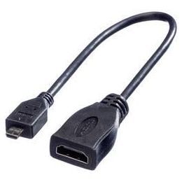 ROLINE HDMI High Speed Kabel mit Ethernet, HDMI BU - Micro HDMI ST, 0,22 m