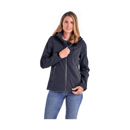 Softshelljacke Killtec "Damen Softshelljacke", Damen, Gr. 36, blau (navy), Oberseite: 100% Polyester;R&uuml;ckseite: 100% Polyester, Jacken Softshelljacke, Wasserabweisende, winddichte Softshelljacke mit abnehmbarer Kapuze