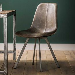 Pharao24.de Esstisch Stühle in Taupe Kunstleder modern (4er Set)