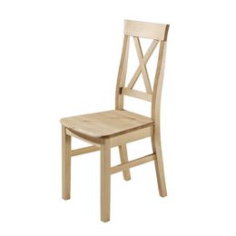 Pharao24.de Küchenstuhl in Kieferfarben Landhaus Design (2er Set)