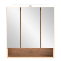 Pharao24.de 3D Badspiegelschrank in Wildeichefarben Made in Germany