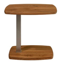 Pharao24.de Anstelltisch aus Wildeiche Massivholz und Metall 60x40 cm