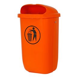 STIER Abfallbeh&auml;lter mit Regenhaube 50 l orange BxTxH 432x334x745 mm (904674)