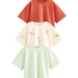next Shirt M&auml;dchen Gr&ouml;&szlig;e 104 beige / mint / orangerot