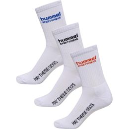 Hummel Sportsocken Herren Gr&ouml;&szlig;e 39/42 blau / rot / schwarz / wei&szlig;