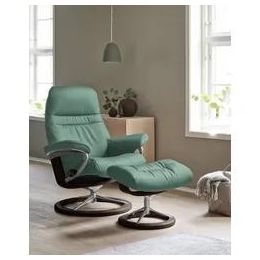 Relaxsessel stressless "Sunrise", grün (aqua grün paloma), B:79cm H:103cm T:73cm, Leder BATICK: BATICK ist ein leicht korrigiertes, durchgefärbtes und genarbtes Möbelleder, bei dem die meisten Unebenheiten und Spuren in der Regel entfernt wurden.;Leder PALOMA: PALOMA ist ein durchgefärbtes Semianilin-Möbelleder mit natürlicher Narbung.;ROHLEDER Stoff Q2 FARON: Ein fester zuverlässiger Bouclé mit e