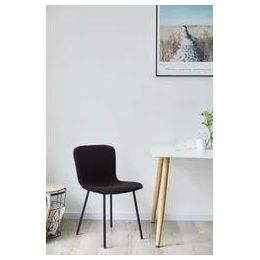 4-Fußstuhl Salesfever "Esszimmerstuhl - stilvolles Set", schwarz (schwarz, schwarz), B:44cm H:79cm T:52cm, Metall, Polyester, Stühle, Ergonomisches 4er-Set für optimalen Sitzkomfort
