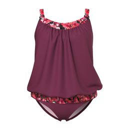 Ulla Popken Tankini Damen Gr&ouml;&szlig;e L/XL rot / dunkelrot / schwarz / wei&szlig;