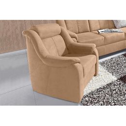 Sit & More Sessel SIT & MORE "Basel", braun (cafe), B:85cm H:98cm T:95cm, Luxus-Microfaser (aus 100% Polyester);NaturLEDER (echtes Rindsleder);SOFTLUX-Kunstleder;Altara Nubuck, die kuschelweiche Luxus-Microfaser (aus 100% Polyester), Sessel, Sessel