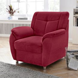 Sit & More Sessel SIT & MORE "Sonoma", rot (bordeaux), B:95cm H:91cm T:90cm, Struktur (100% Polyester);Luxus-Microfaser ALTARA NUBUCK (100% Polyester), Sessel, Sessel, mit Federkern