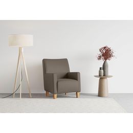 Sit & More Sessel SIT & MORE "Bosse", braun (savannah), B:74cm H:93cm T:81cm, Sessel, Sessel, mit Federkern