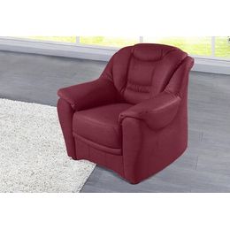 Sit & More Sessel SIT & MORE "Bansin", rot (bordeaux), B:98cm H:94cm T:95cm, Luxus-Microfaser ALTARA NUBUCK (100% Polyester);SOFTLUX-Kunstleder;NaturLEDER (echtes Rindsleder)/Korpus SOFTLUX-Kunstleder, Sessel, Sessel